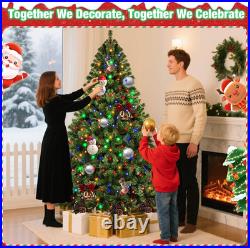 6FT Pre-Lit Artificial Christmas Tree with Remote, 250 Lights & 1000 ...